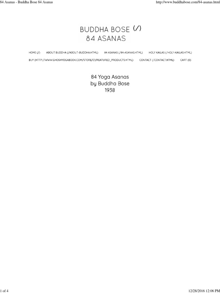 84 Asanas - Buddha Bose 84 Asanas | PDF