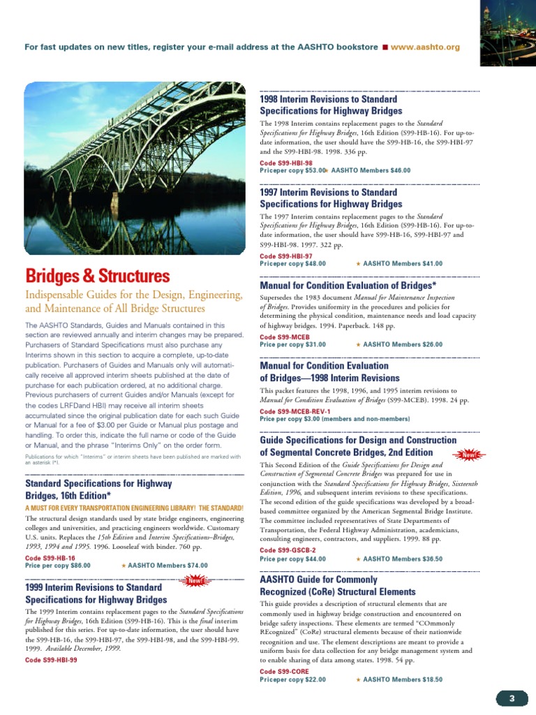 AASHTO Publication Catalogue (1999 2000) | PDF | Specification ...