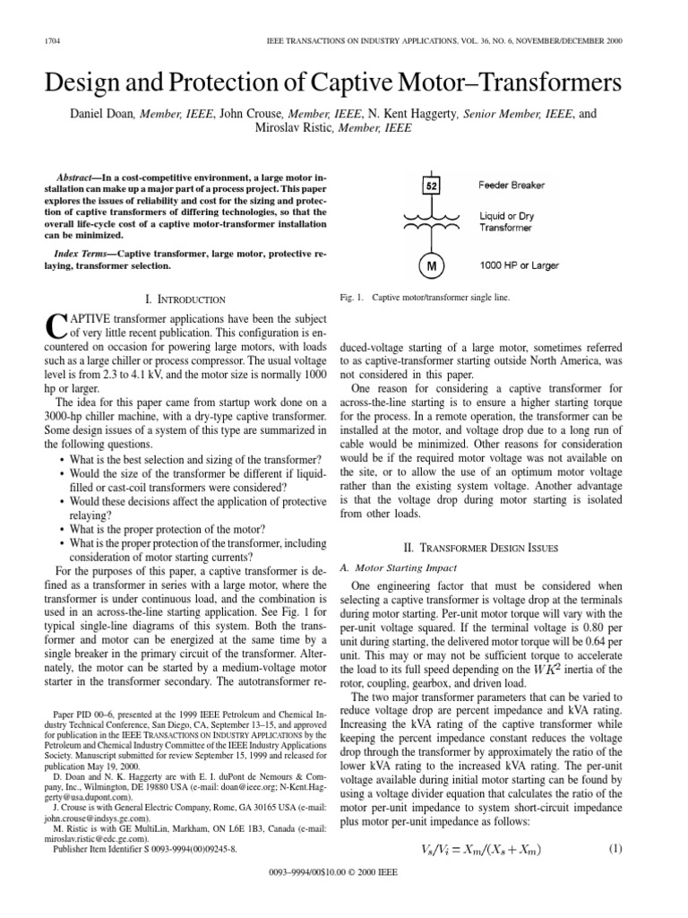 Captive Motor-Transformer PDF | PDF | Transformer | Electric Motor