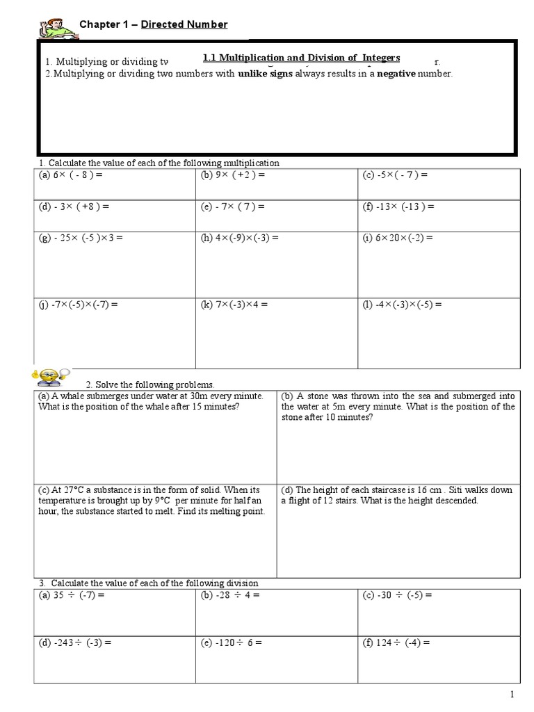 Chapter 1-Directed Number | PDF | Mathematical Notation | Mathematical Objects