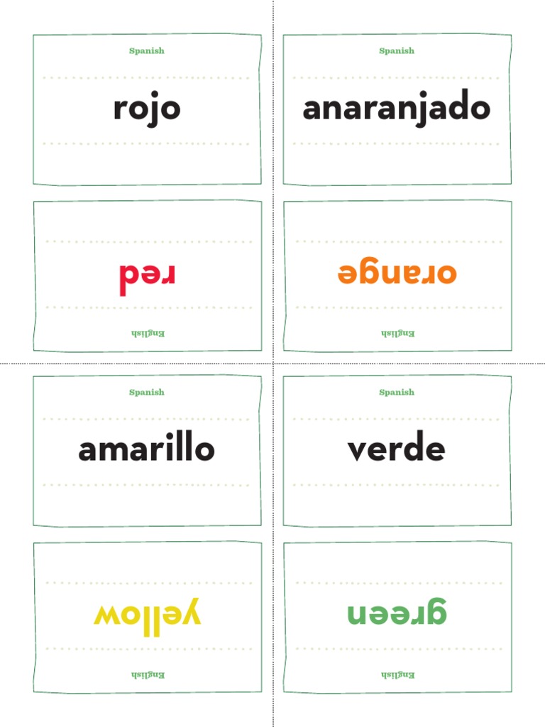 NumbersColors FlashCards | PDF