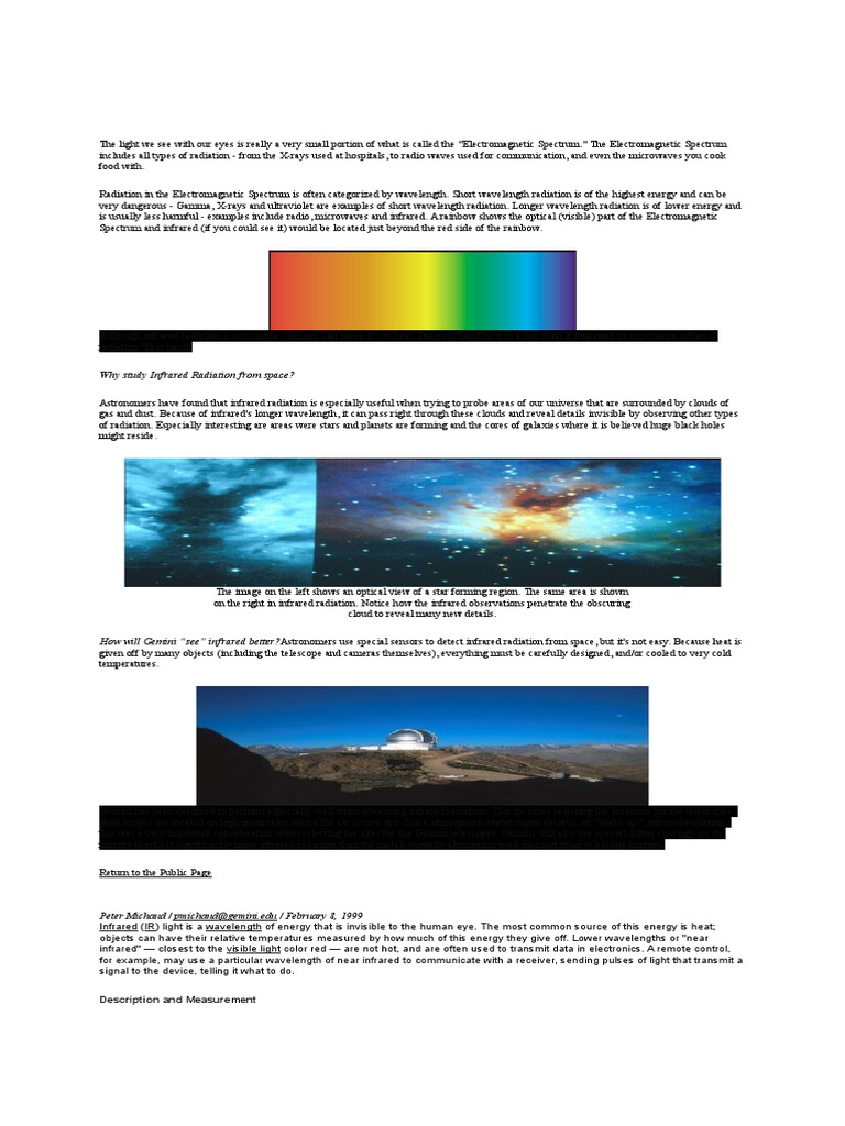 Infrared Radiation Reporting | PDF | Infrared | Electromagnetic Spectrum