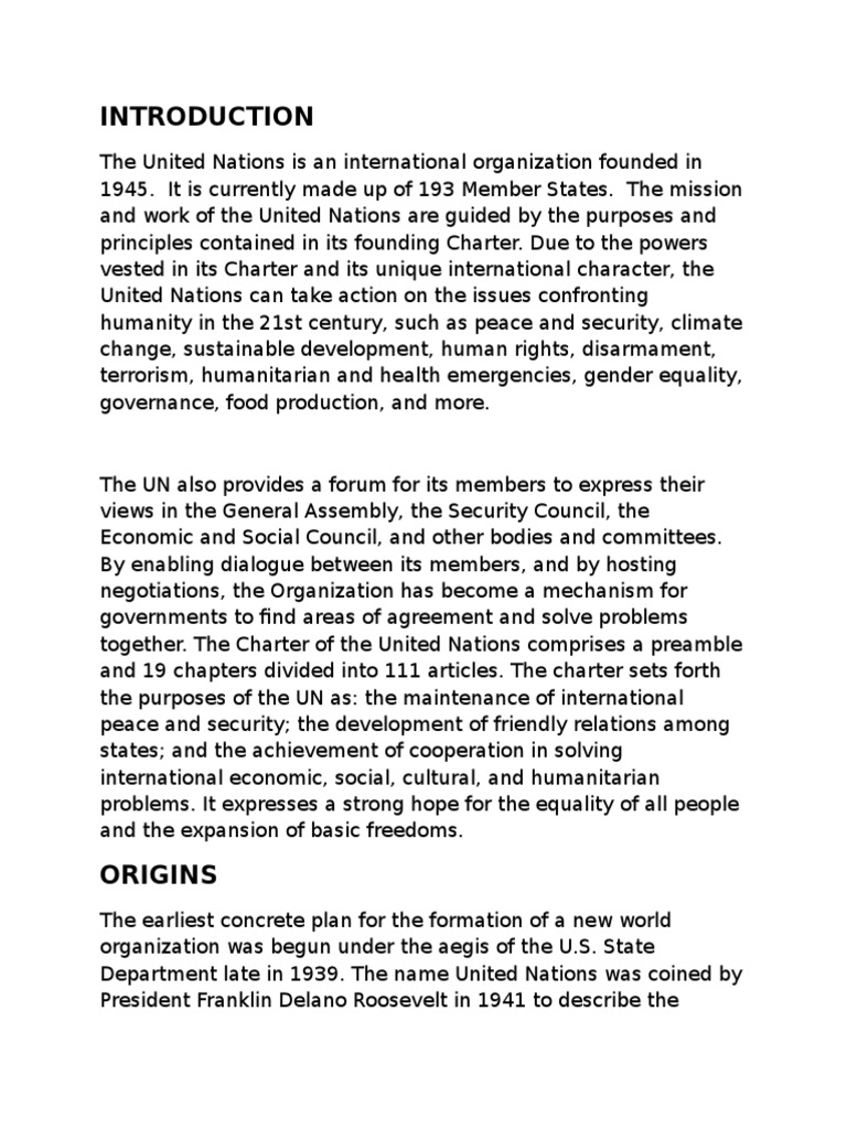 United Nations | PDF | United Nations | International Relations
