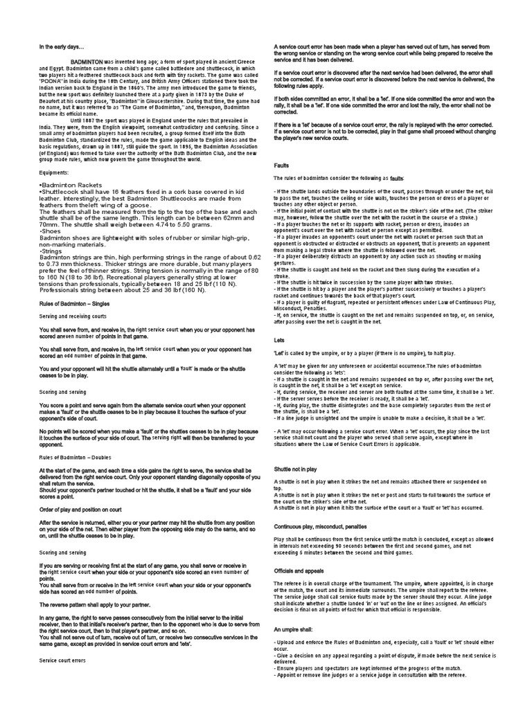 Badminton Scratch | PDF | Referee | Racquet Sports