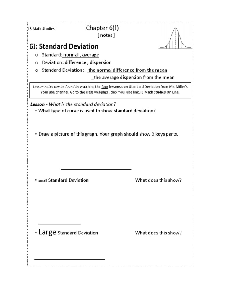 6 I Standard Deviation - Notes | PDF | Standard Deviation | Teaching ...