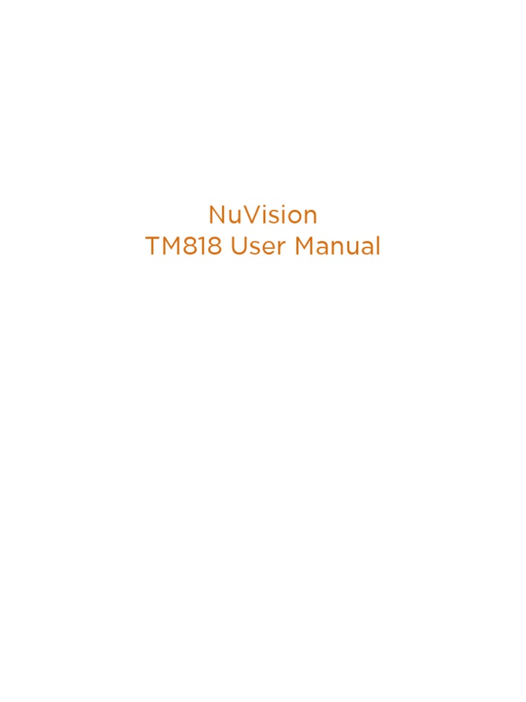 NuVision TM818 Manual 012315 | PDF | Tablet Computer | Personal Computers