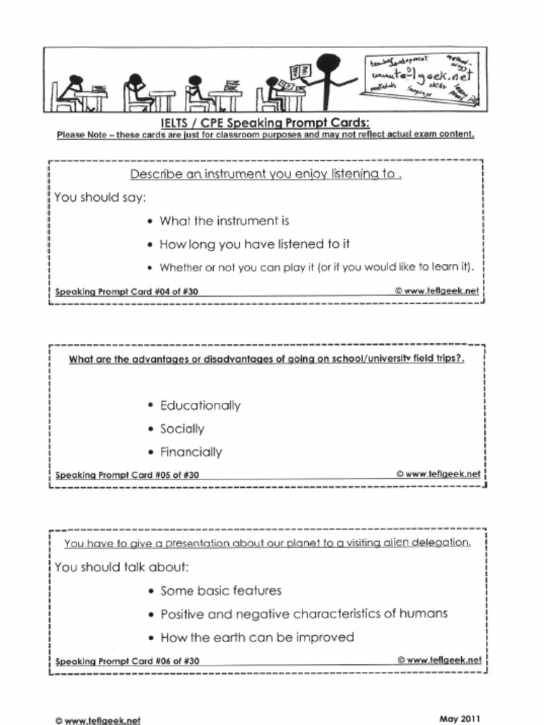 Speaking Part 2 Cue Cards | PDF