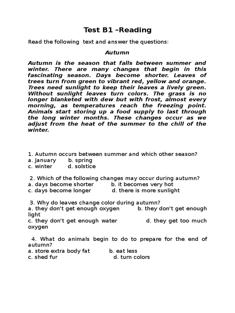Test B1 Reading Pdf