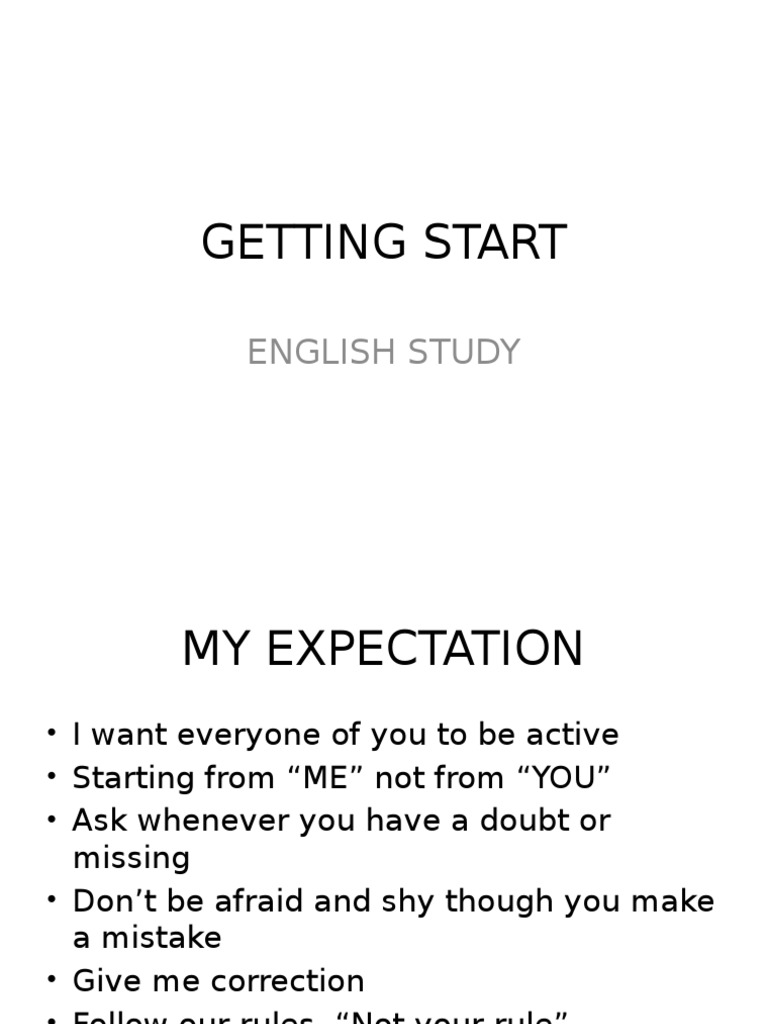 Getting Start: English Study | PDF