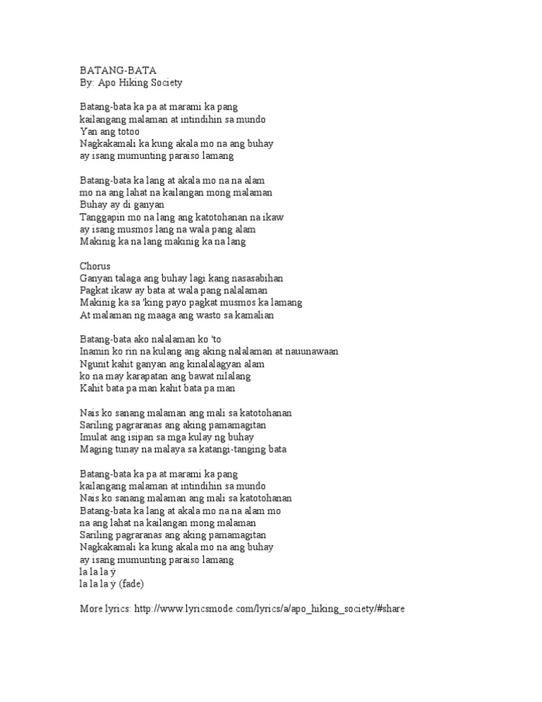 BATANG Bata | PDF