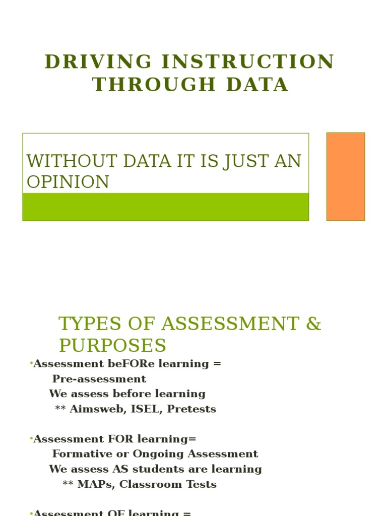 Data-Driven Instruction Assessment Guide | PDF | Educational Assessment ...
