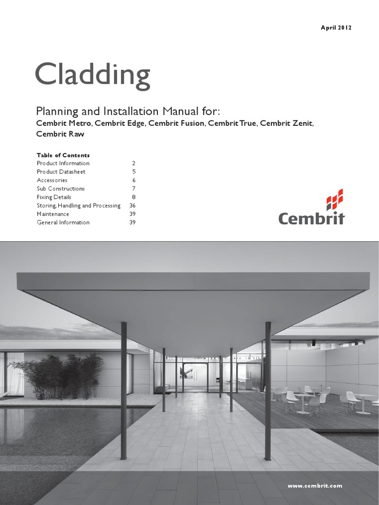 Planning and Installation Manual for Cembrit Cladding Boards | PDF ...