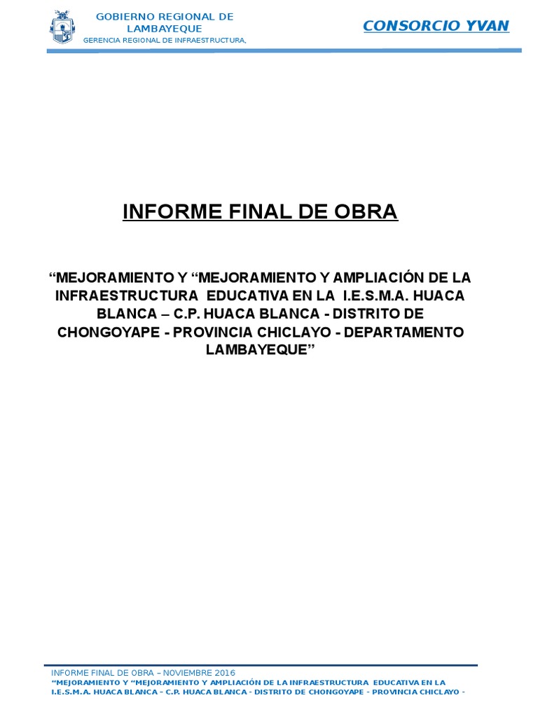 Informe Final de Obra | PDF | Artes (general) | Naturaleza