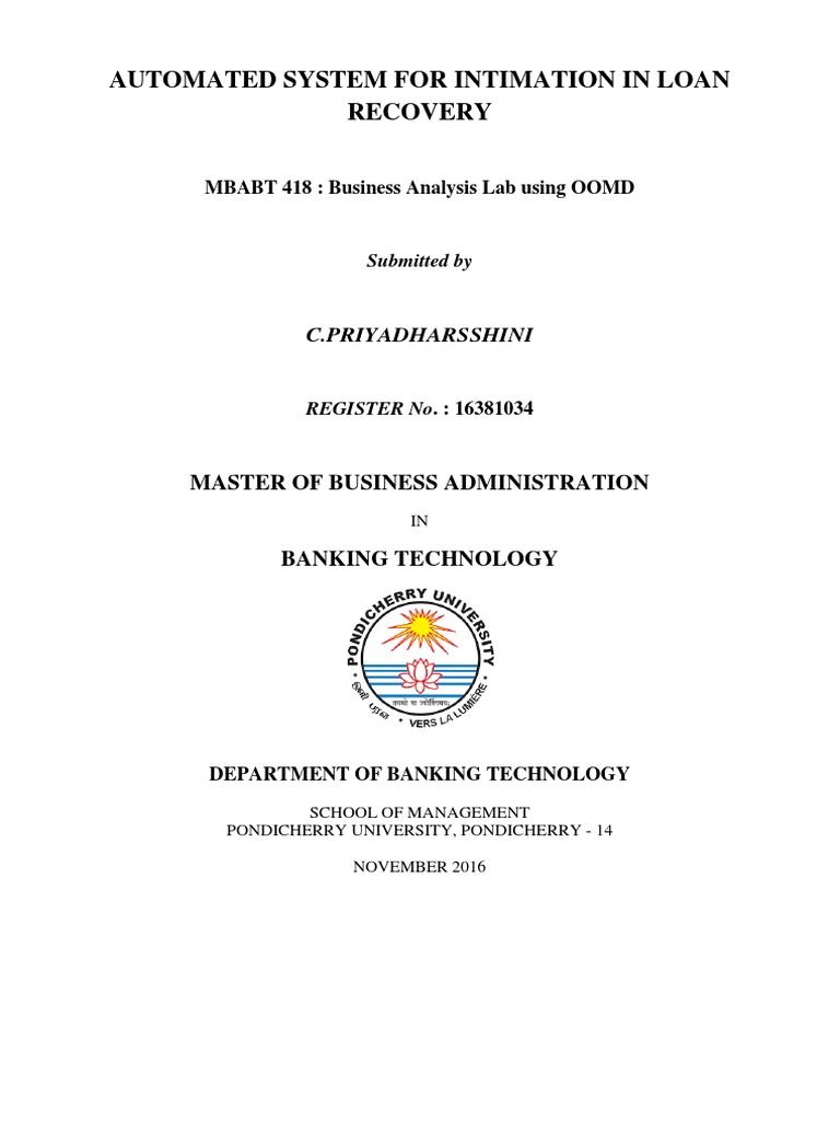 Final Report loan recovery | Databases | Loans