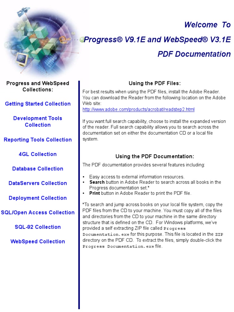 Welcome To Progress® V9.1E and Webspeed® V3.1E PDF Documentation | PDF | Portable Document ...