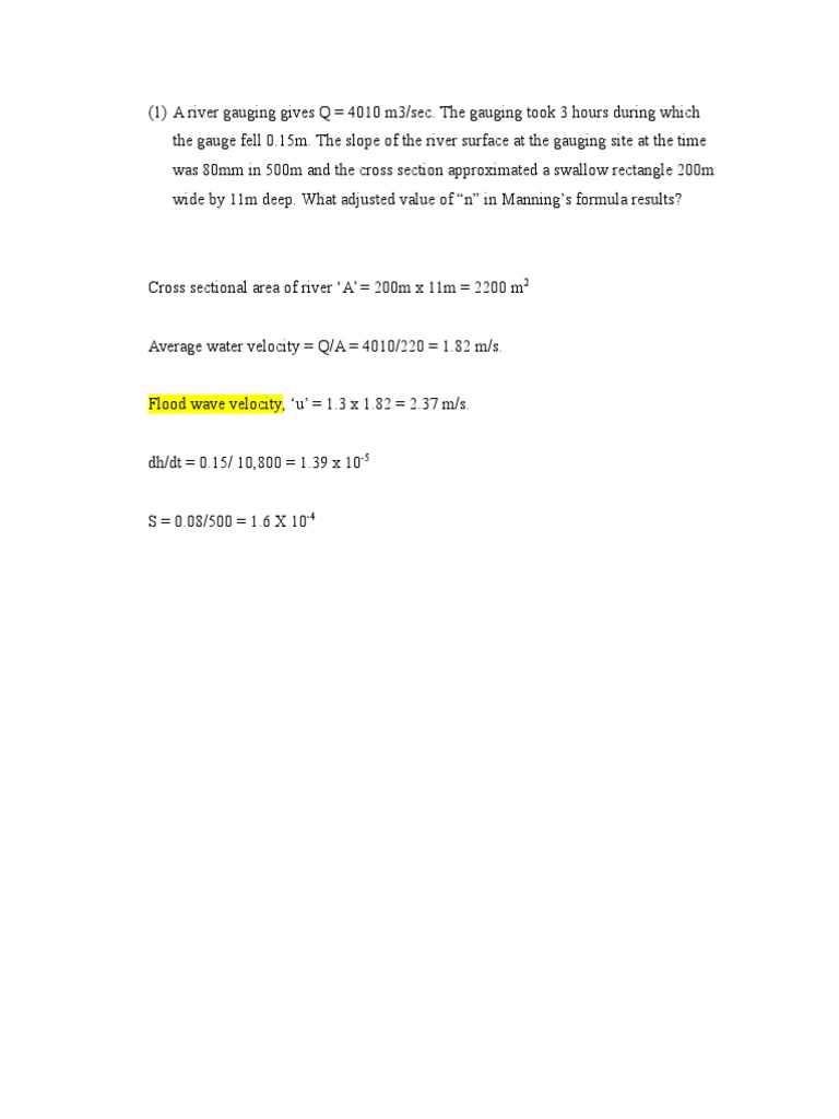 Hydro Assignment #3 | PDF