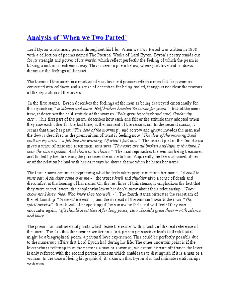 Analysis of | PDF | Lord Byron | Poetry