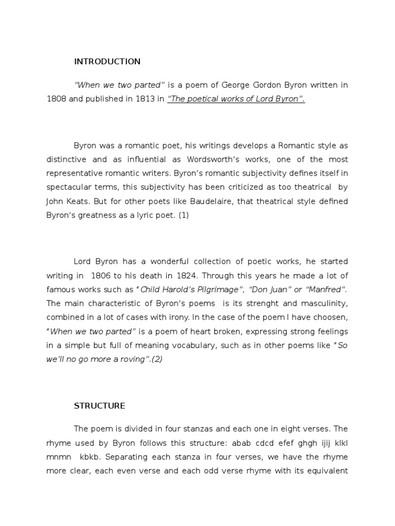 Introduction | PDF | Lord Byron | Poetry