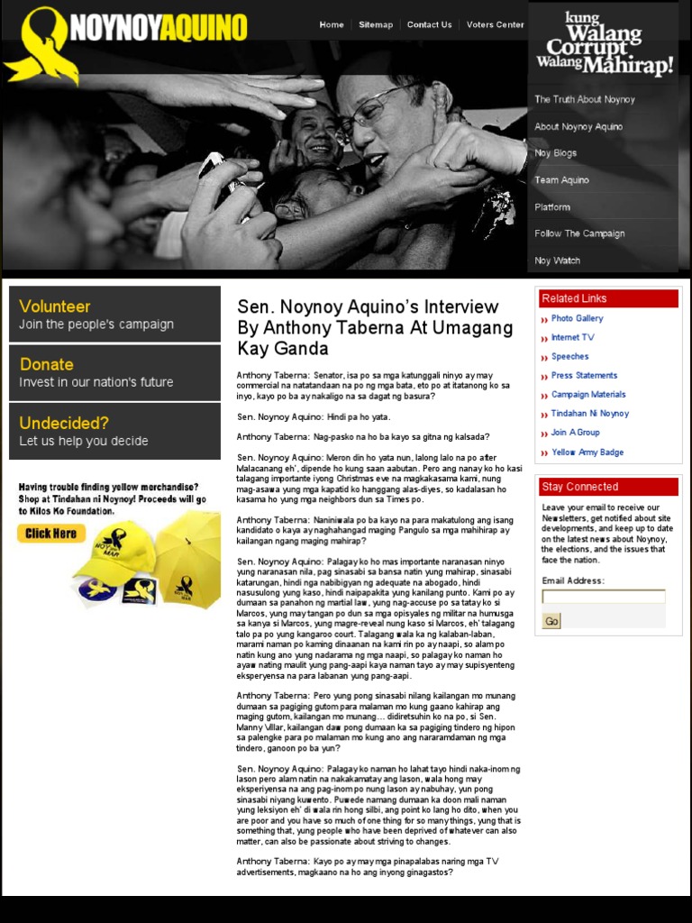 Transcript of Interview by Anthony Taberna at Umagang Kay Ganda | PDF
