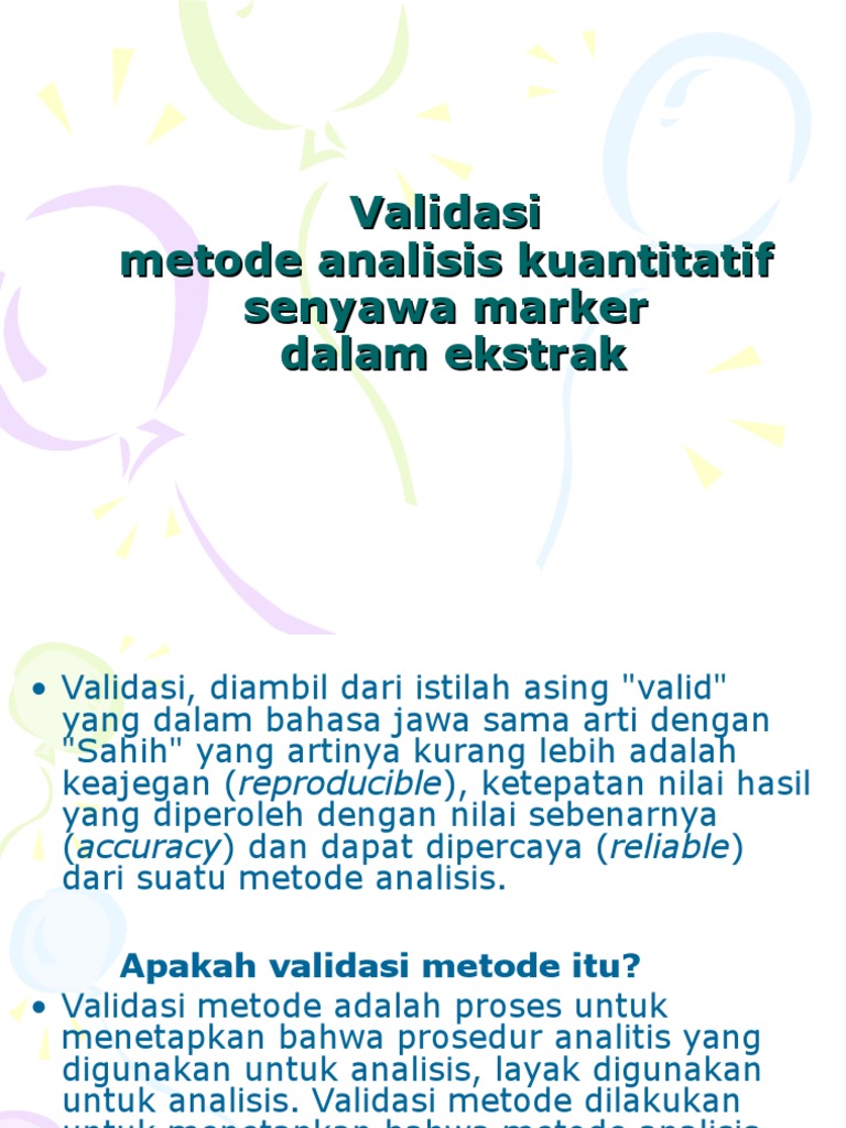 Validasi Metode | PDF | Metode & Bahan Ajar | Sains & Matematika