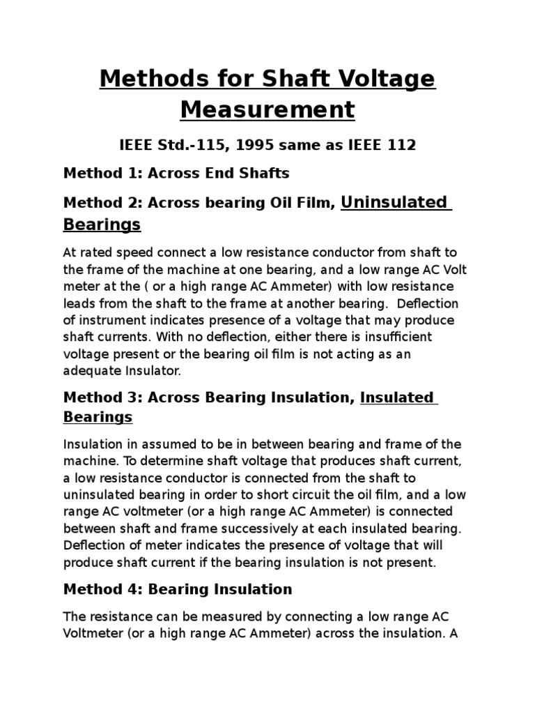 Shaft Voltage Measurement Techniques | PDF | Technology & Engineering