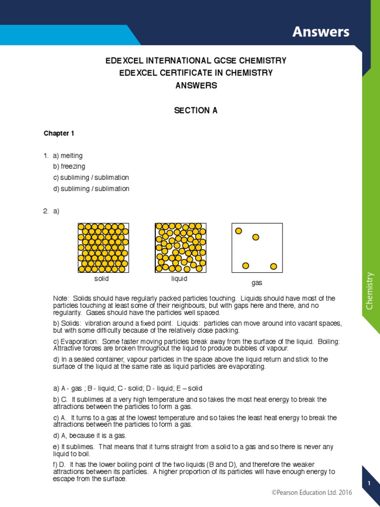 Edexcel IGCSE Chemistry Student Book Answers PDF | PDF | Reaction Rate ...