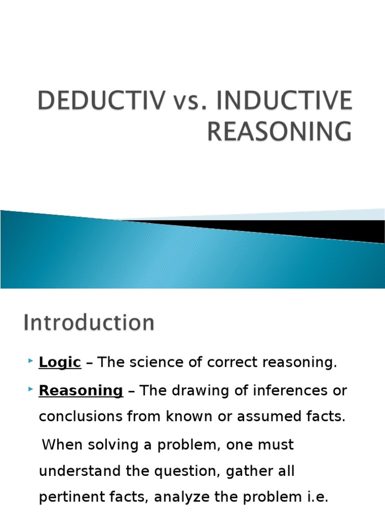 Deductive Vs Inductive Logics | PDF | Argument | Logic