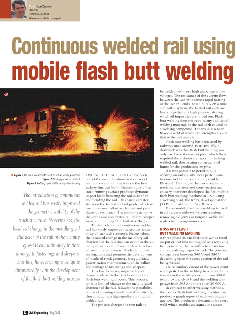 Continuous Welded Rail Using The Mobile | PDF | Track (Rail Transport ...