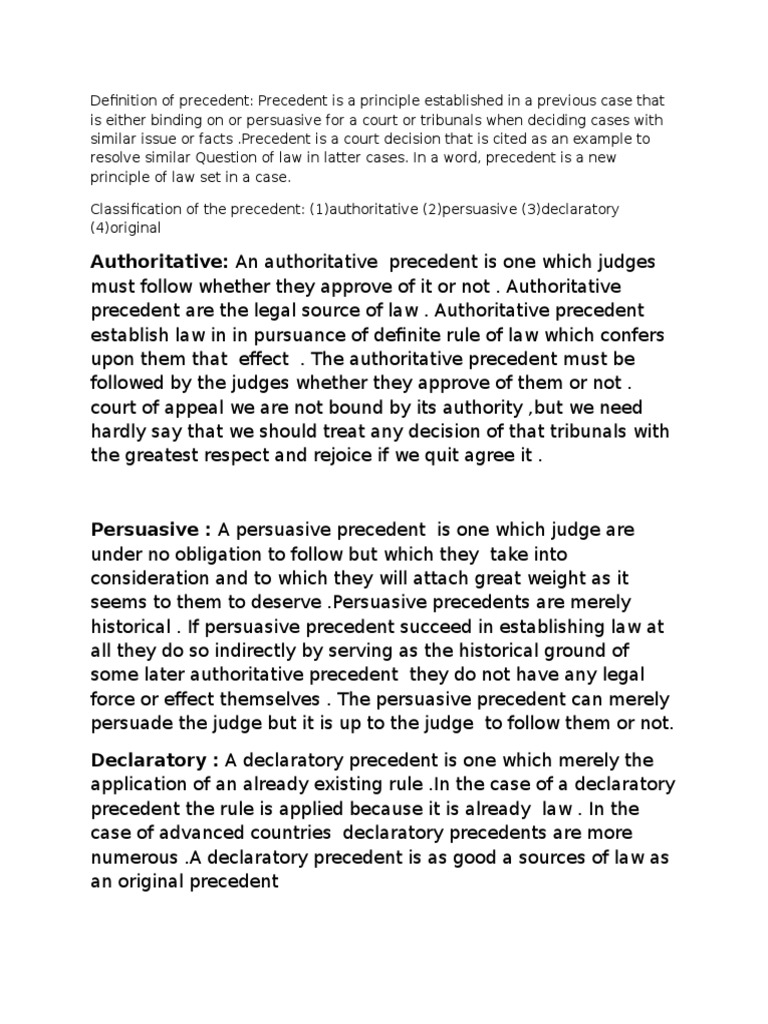Definition of Precedeent | PDF | Precedent | Common Law