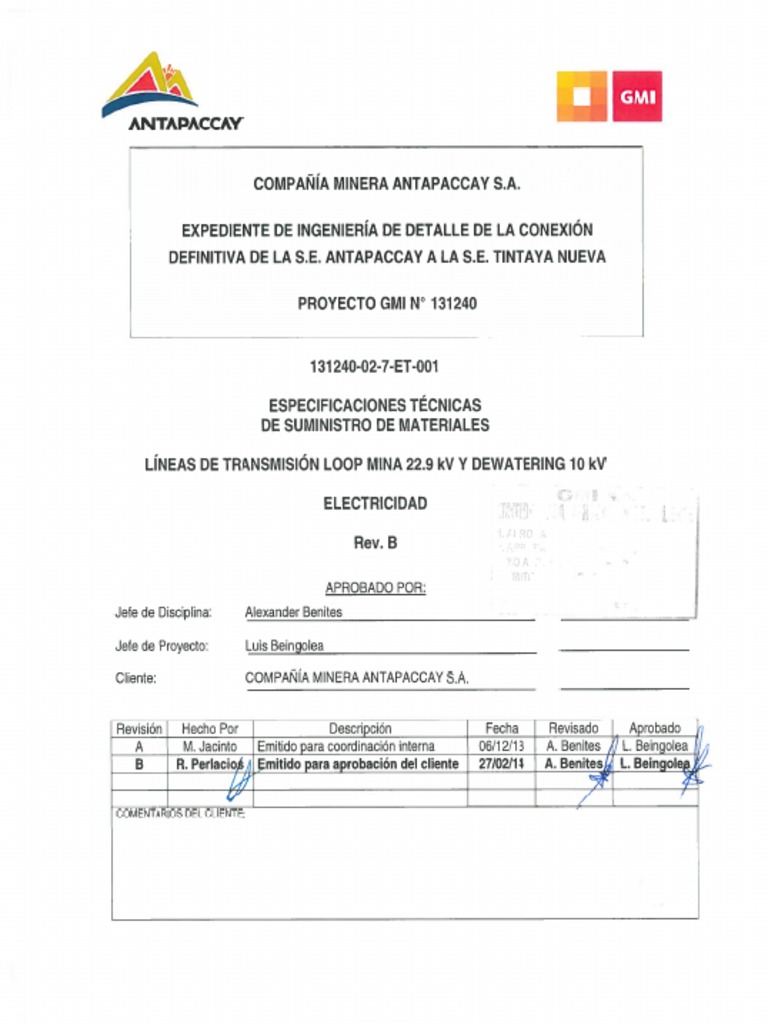 02 7 ET 001 RevB | PDF | Aluminio | Calibración