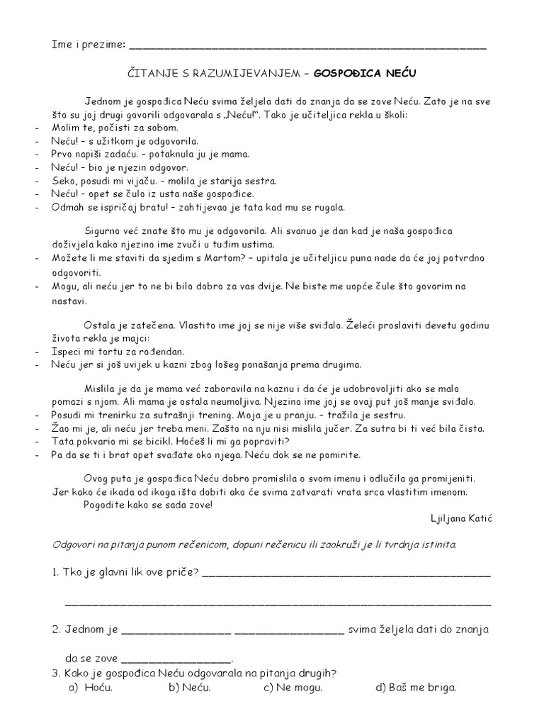 Gospodjica Necu | PDF