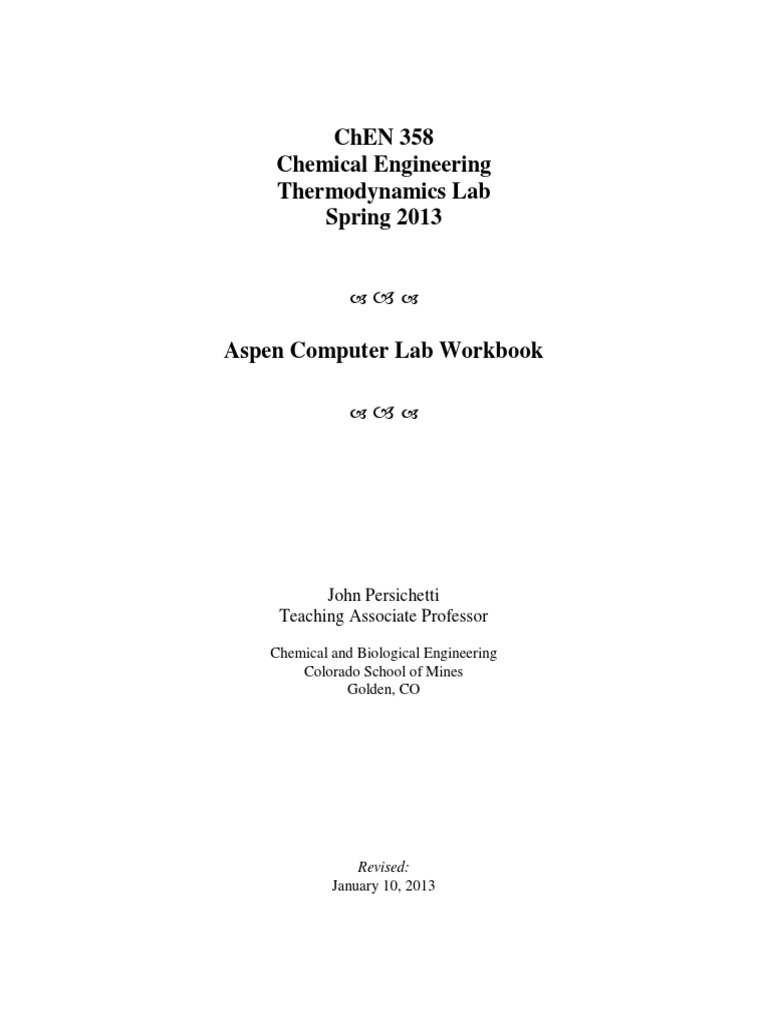 Aspen Workbook - 2013 | PDF | Simulation | Gases