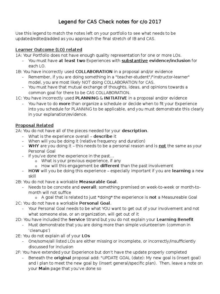 Co2017 - CAS Check Legend | PDF | Cognition | Psychological Concepts