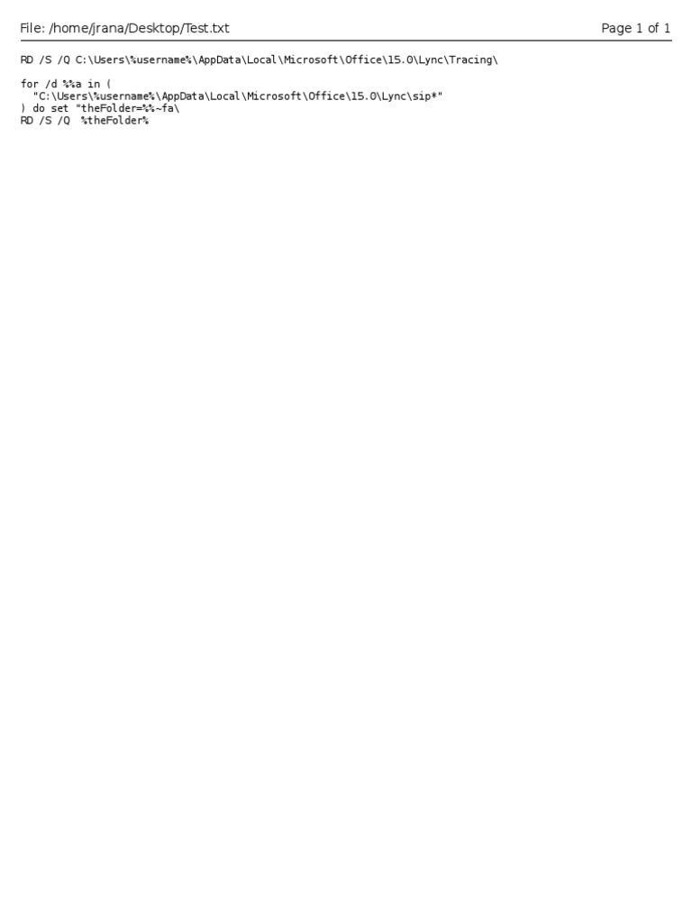 Delete Lync Tracing Files Script | PDF