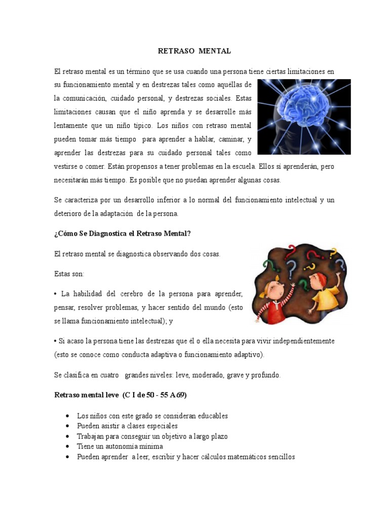 Retraso Mental | PDF | Discapacidad intelectual | Síndrome de Down