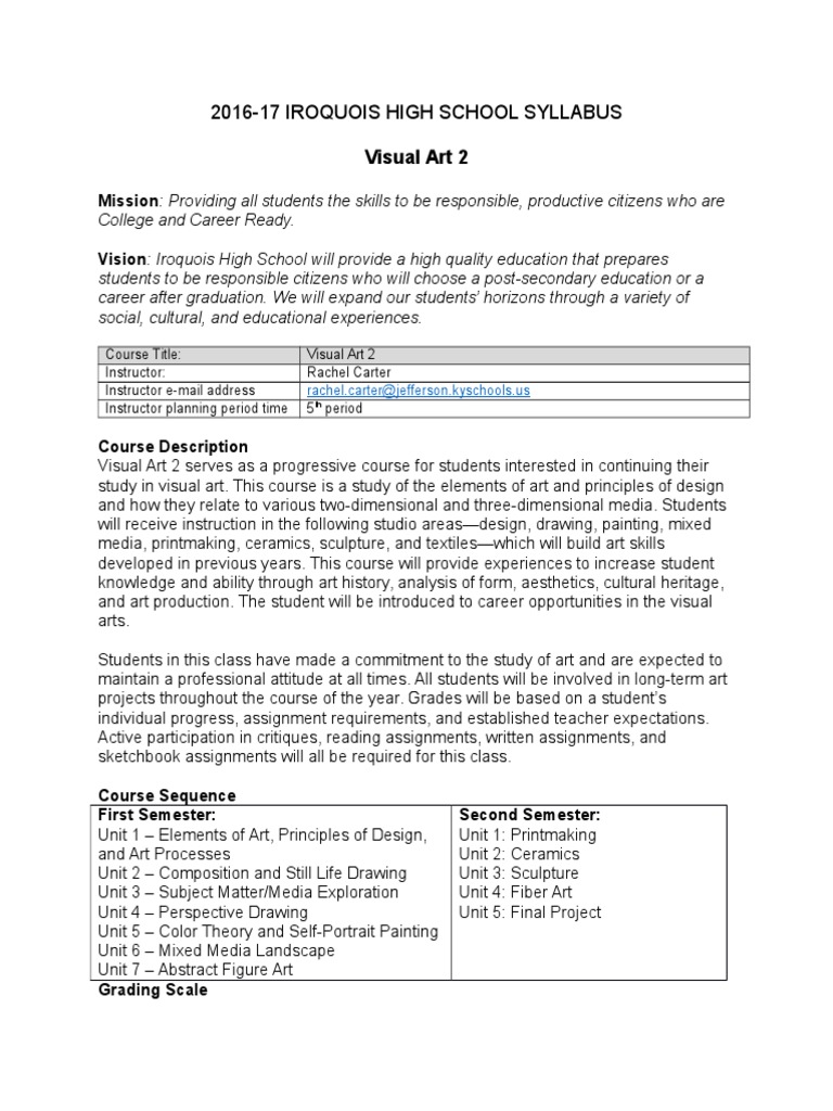 Art 2 Syllabus | PDF