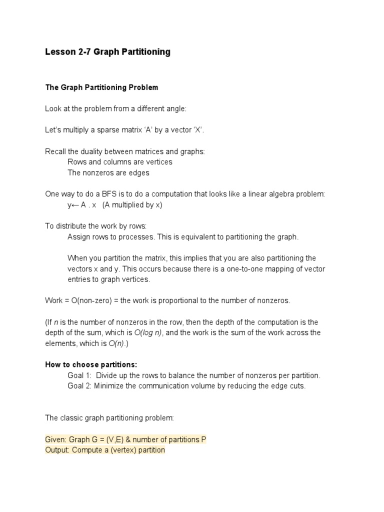 Lesson2 7graphpartitioning Pdf Pdf Eigenvalues And Eigenvectors Vertex Graph Theory 