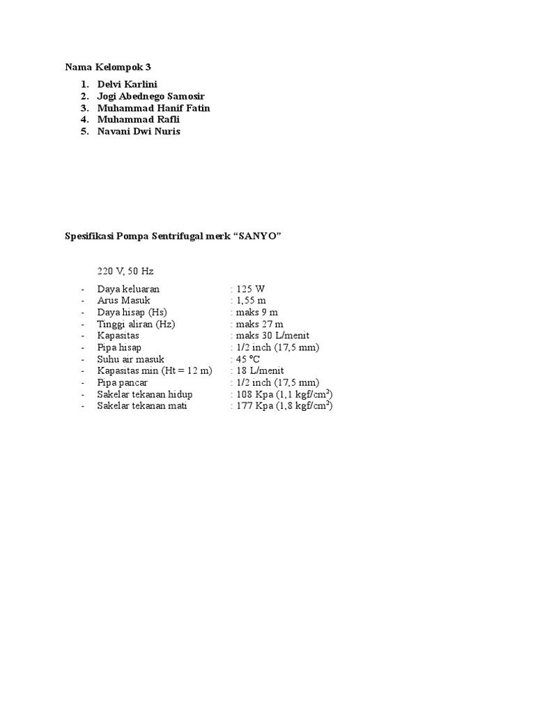 SOP Pompa Sentrifugal | PDF