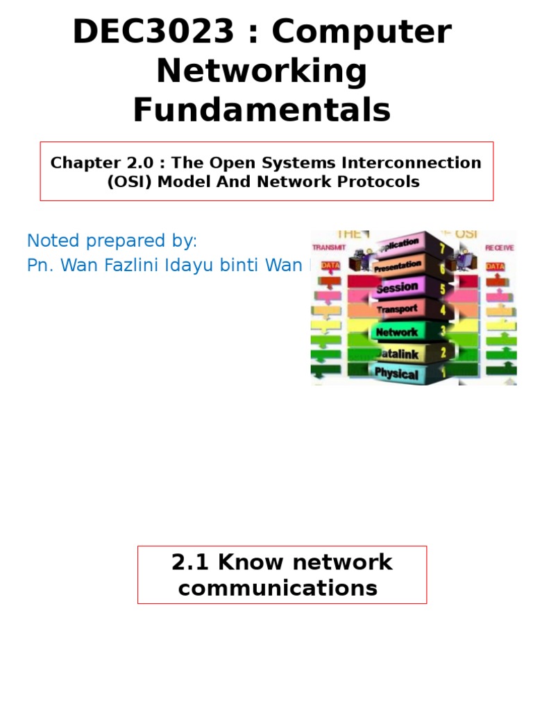 The Open Systems Interconnection (OSI) Model and Network Protocols ...