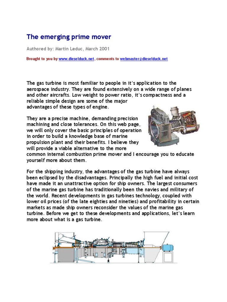 The Emerging Prime Mover: Authored By: Martin Leduc, March 2001 | Download Free PDF | Gas ...