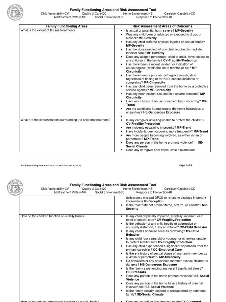 Child Welfare Risk Assessment Tool | PDF | Child Neglect | Child Abuse