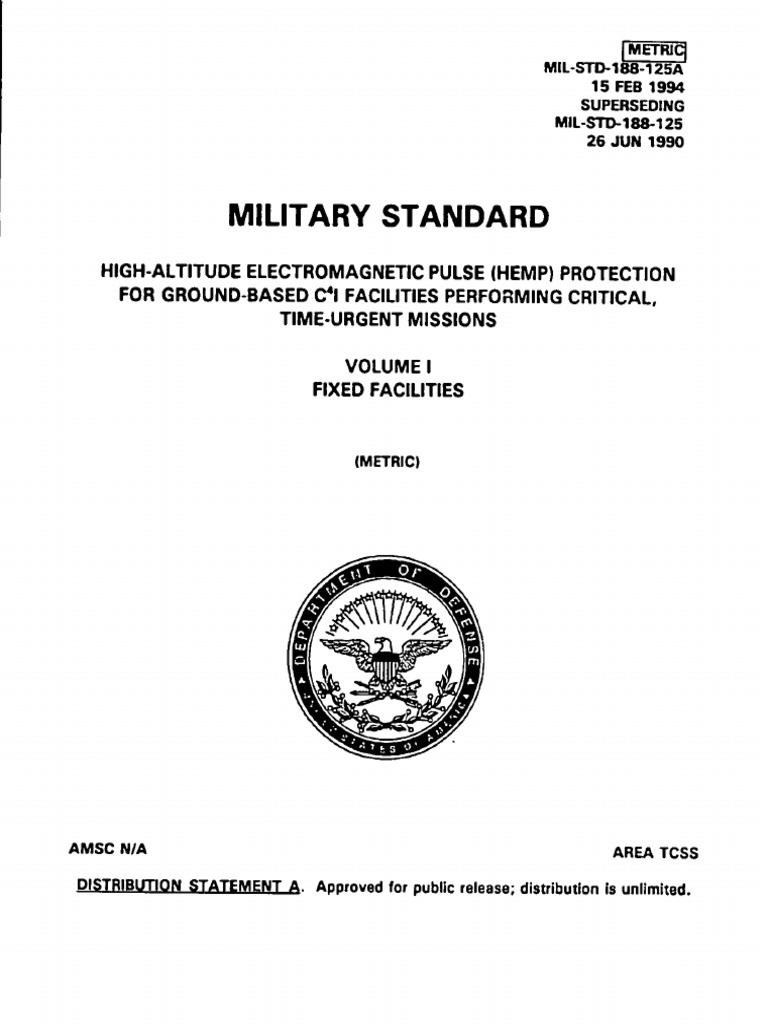 MIL-STD-188-125A High-Altitude Electromagnetic Pulse (HEMP) Protection ... | PDF ...