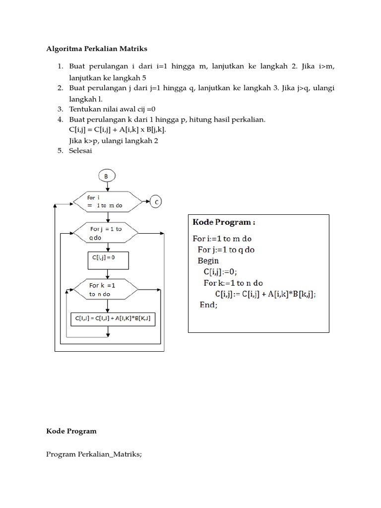 Algoritma Perkalian Matriks | PDF Algoritma Perkalian Matriks | PDF