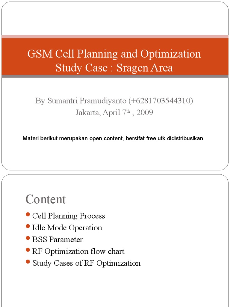 GSM Cell Planning and Optimization Study Case: Sragen Area | PDF ...