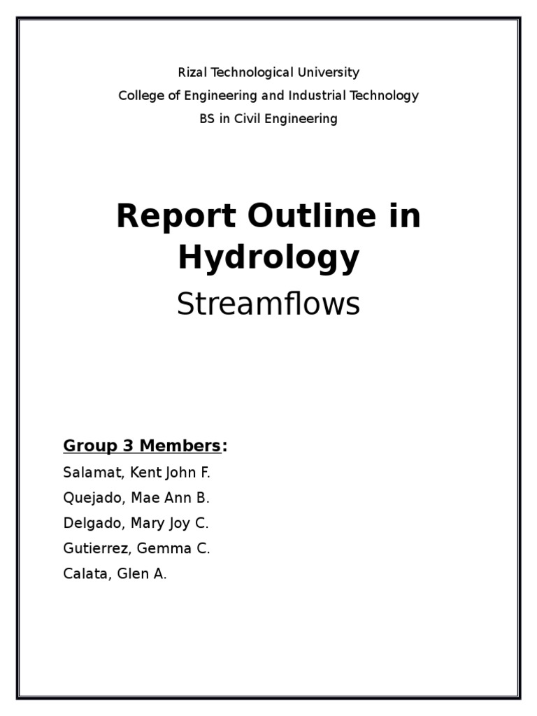 Outline Report in Hydrology | PDF