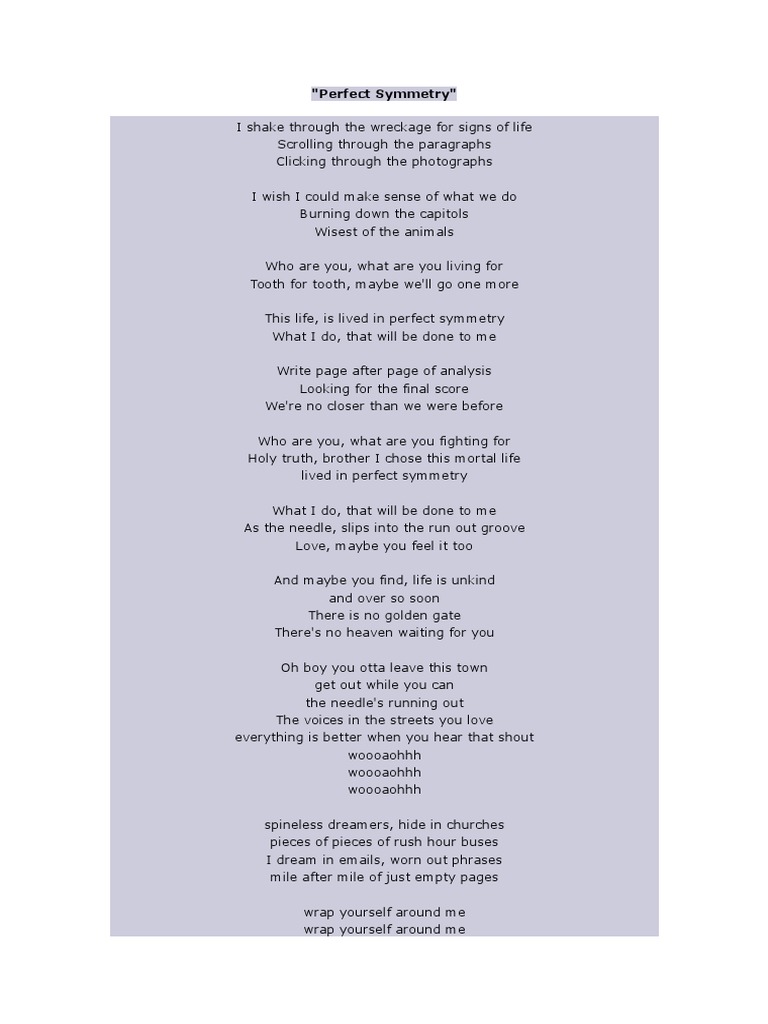 Perfect Symmetry | PDF | Language Arts & Discipline | Poetry