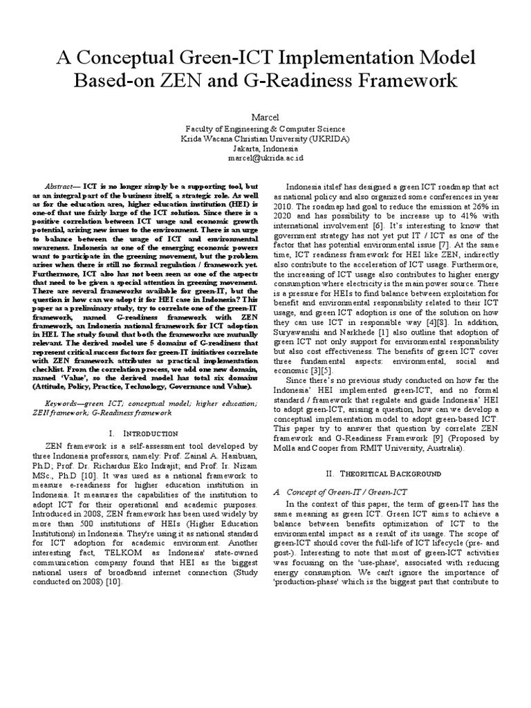 A Conceptual Green-ICT Implementation Model Based-On ZEN & G-Readiness ...