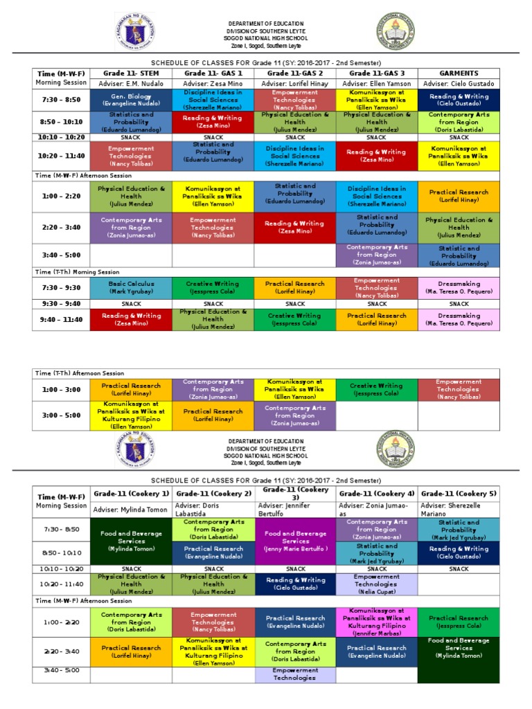 G11 Subject Load (2nd Sem) Vanz | PDF | Cognition | Truth