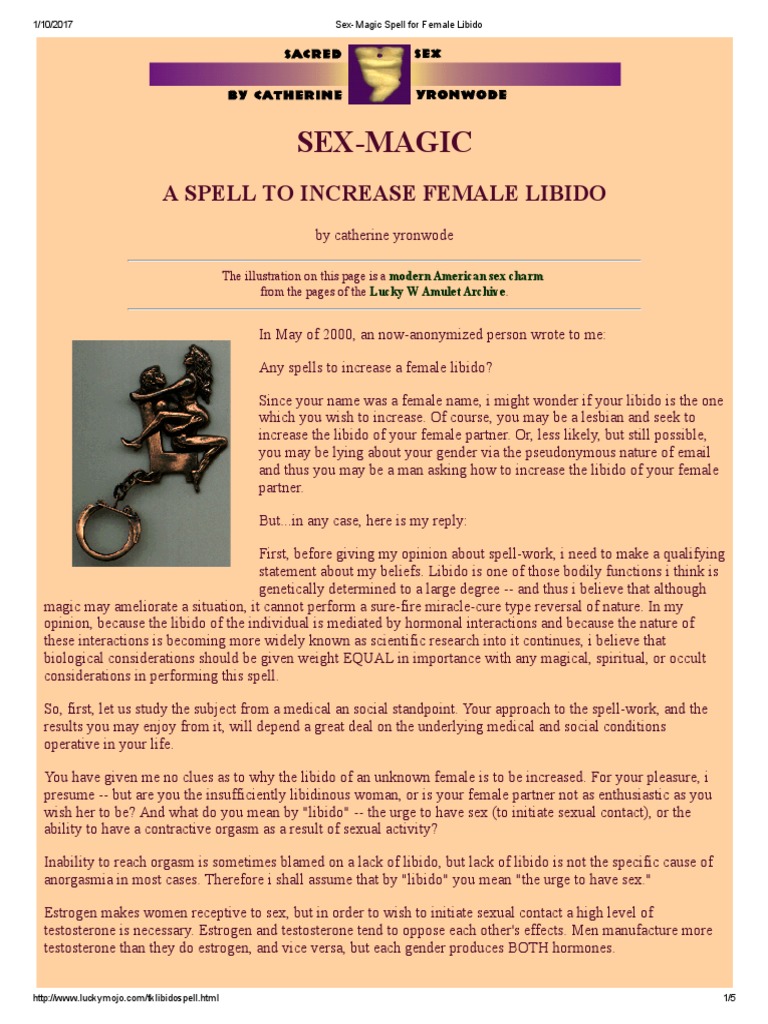 Sex-Magic Spell For Female Libido | PDF | Libido | Magic (Paranormal)