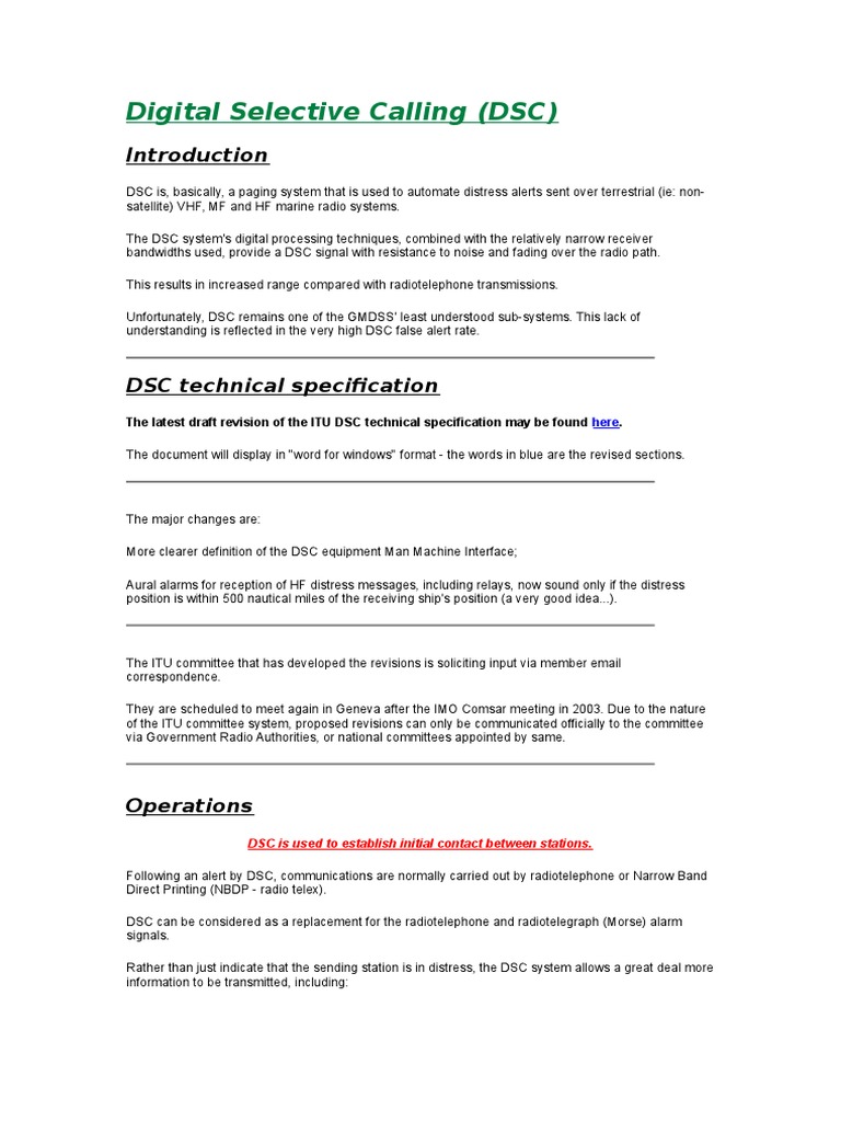 Digital Selective Calling | PDF | High Frequency | Radio Technology